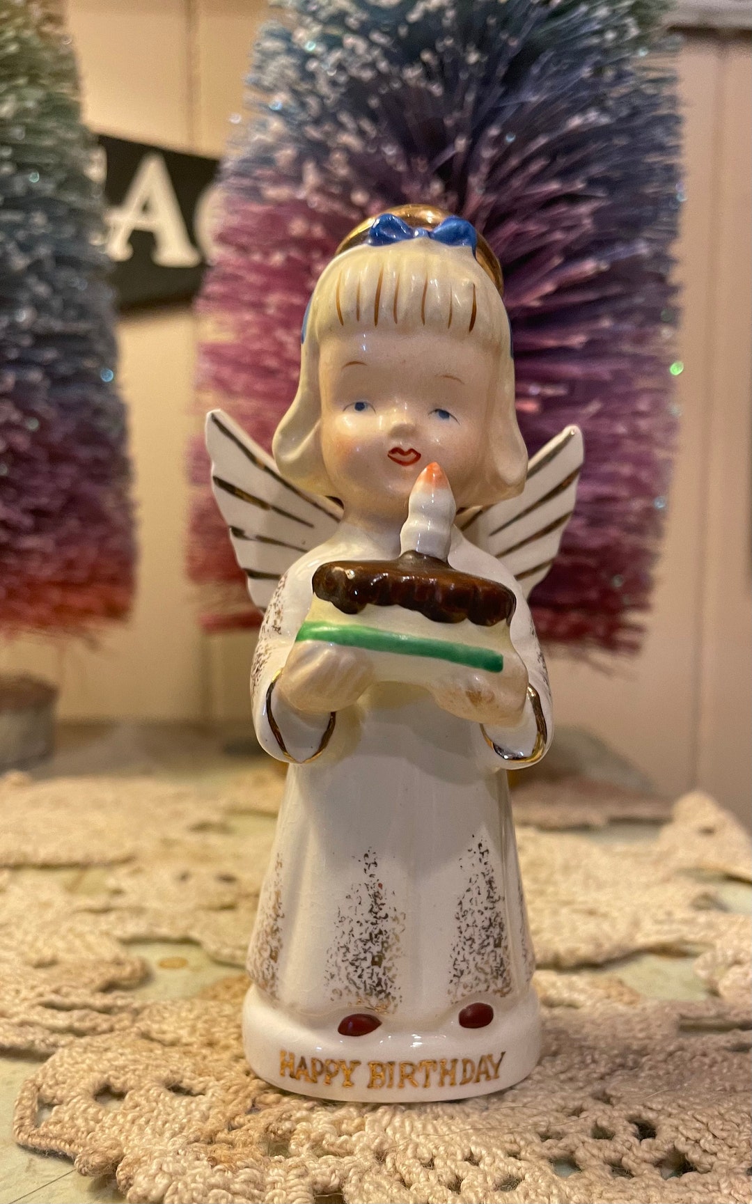 Vintage Sanmyro Porcelain Birthday Angel Japan - Etsy