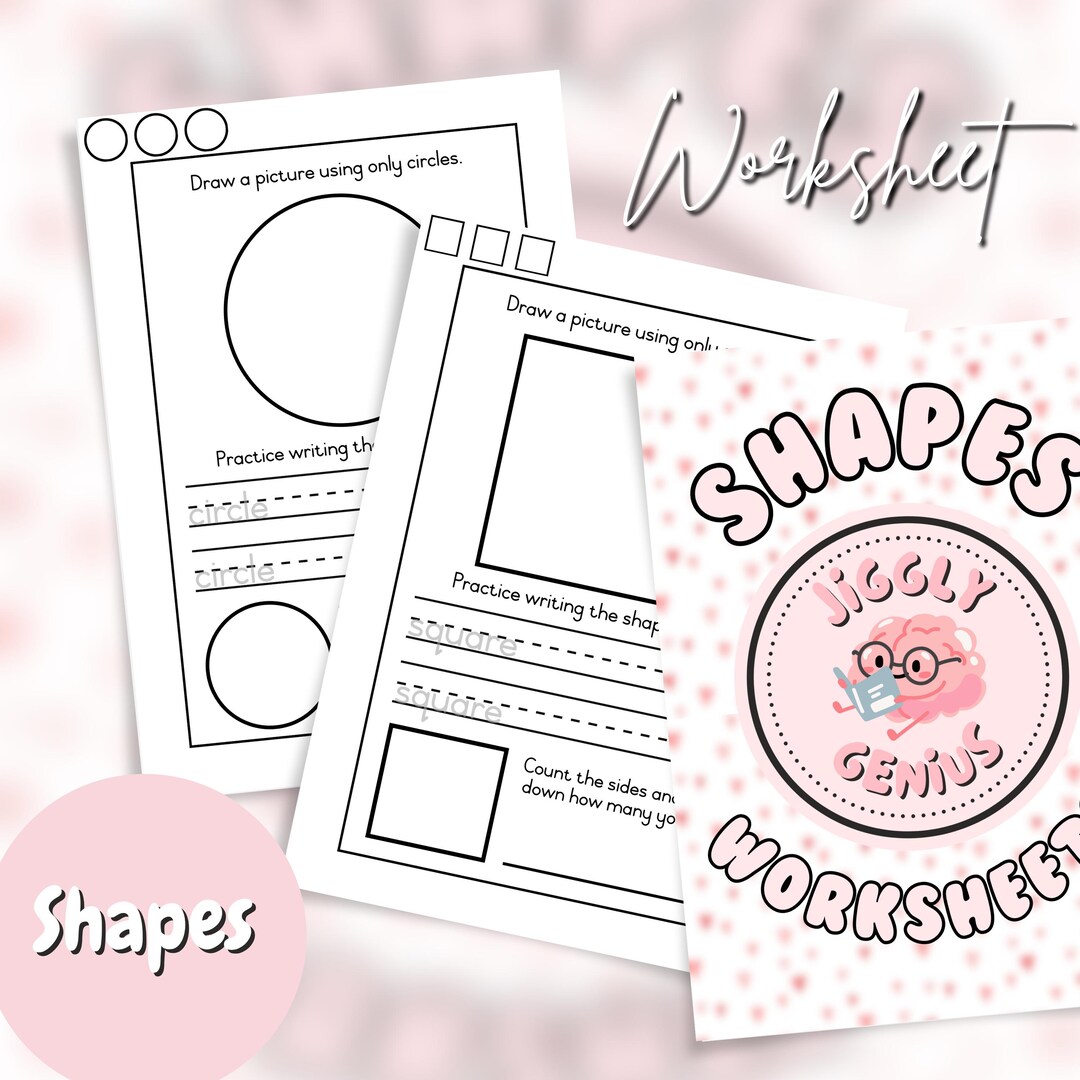Shapes Worksheet for Kindergarten & Grade,fun Shape Tracing and Drawing ...