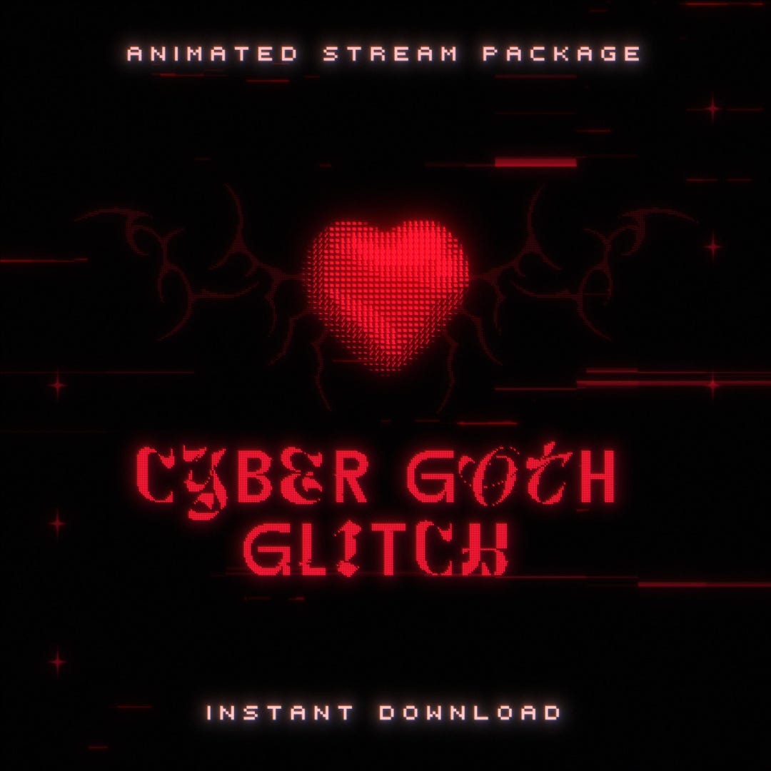 Cyber Goth Glitch, Animated Twitch Overlay Package, Cyberpunk Style ...