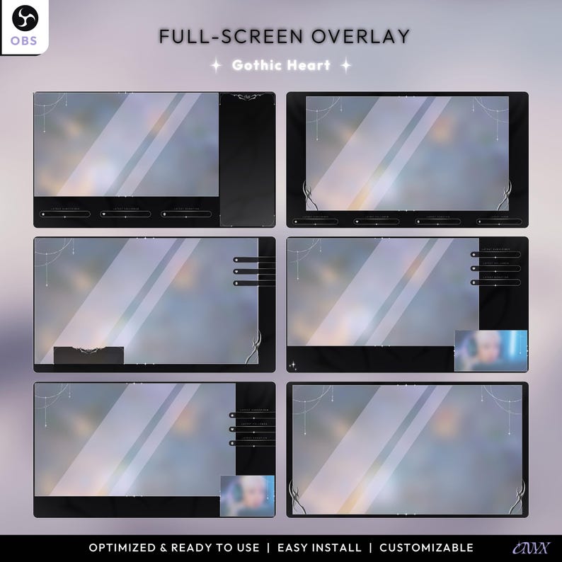 Gothic Heart | Animated Stream Pack | Dark Y2K Aesthetic Twitch Overlay ...