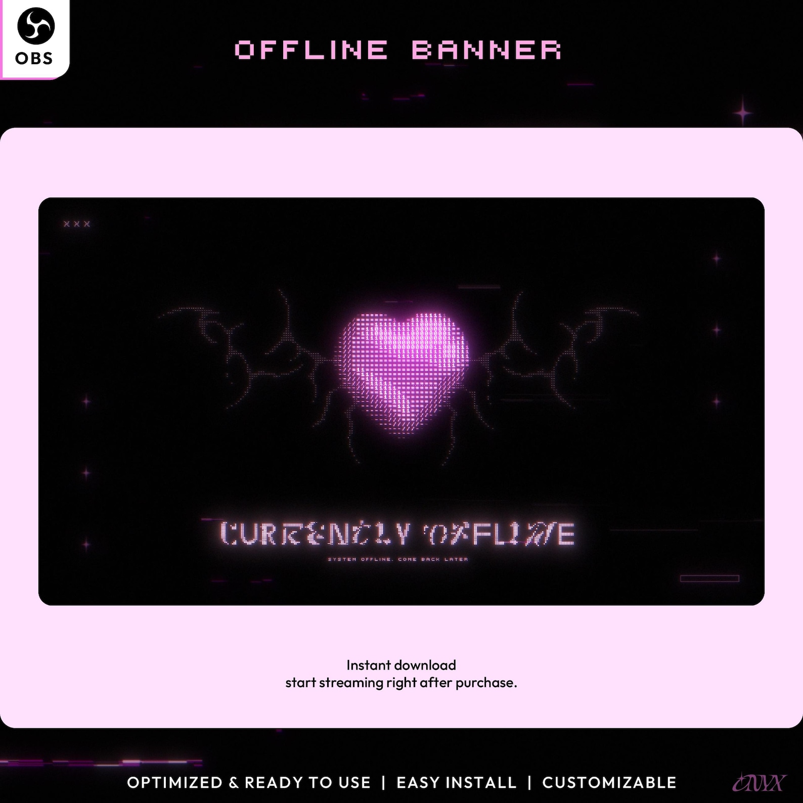 Cyber Goth Glitch, Animated Twitch Overlay Package, Cyberpunk Style ...