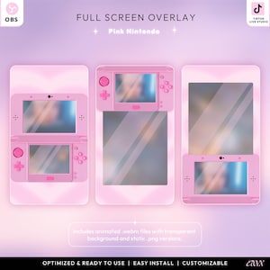 Pink Nintendo Tiktok Overlay Pack | Kawaii Stream Bundle for Tiktok ...