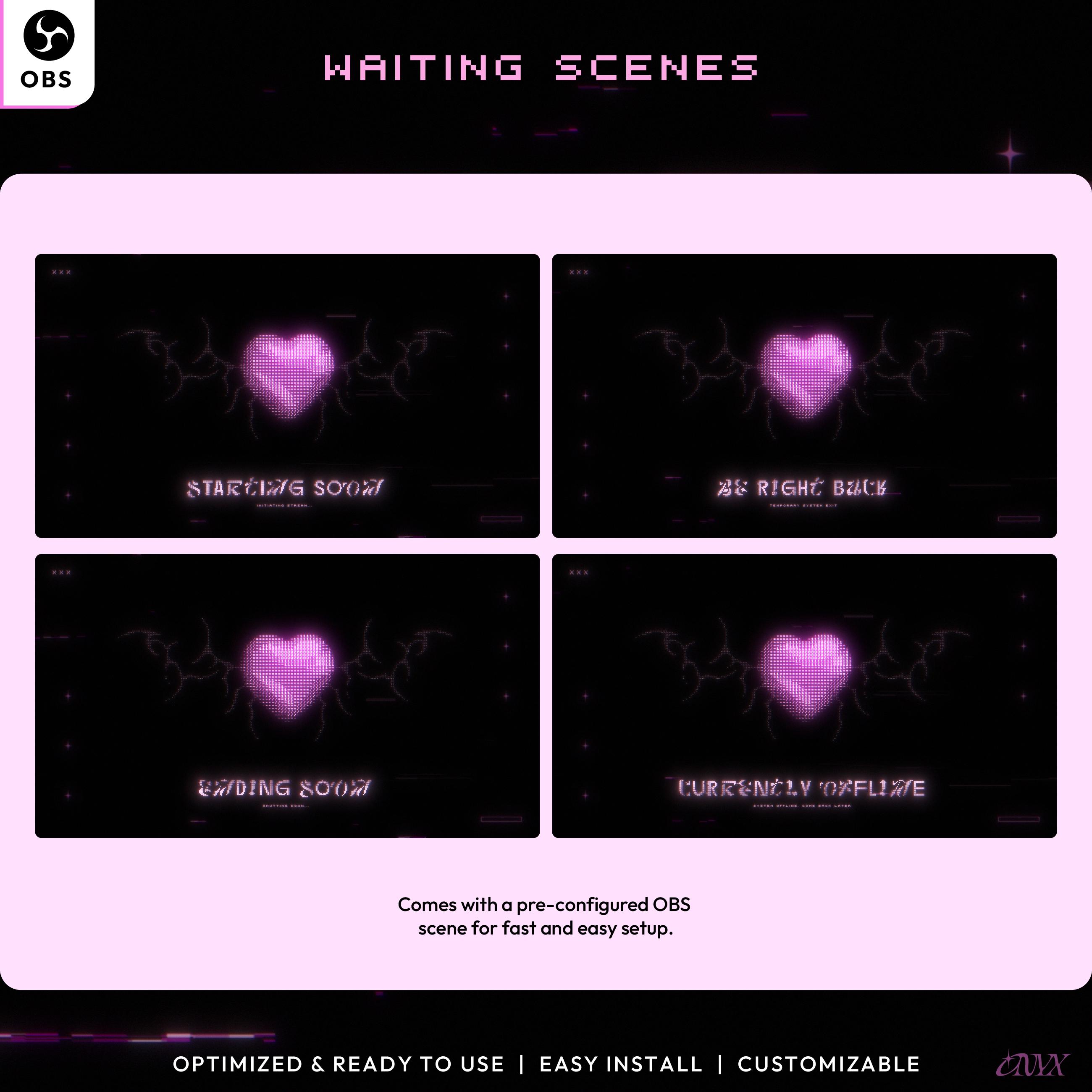 Cyber Goth Glitch, Animated Twitch Overlay Package, Cyberpunk Style ...