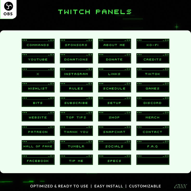 Cyber Goth Glitch, Animated Twitch Overlay Package, Cyberpunk Style ...