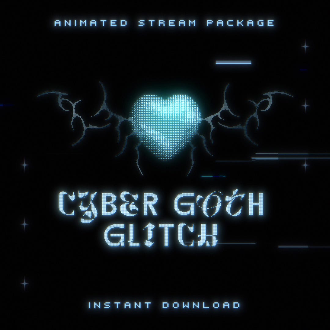 Cyber Goth Glitch, Animated Twitch Overlay Package, Cyberpunk Style ...