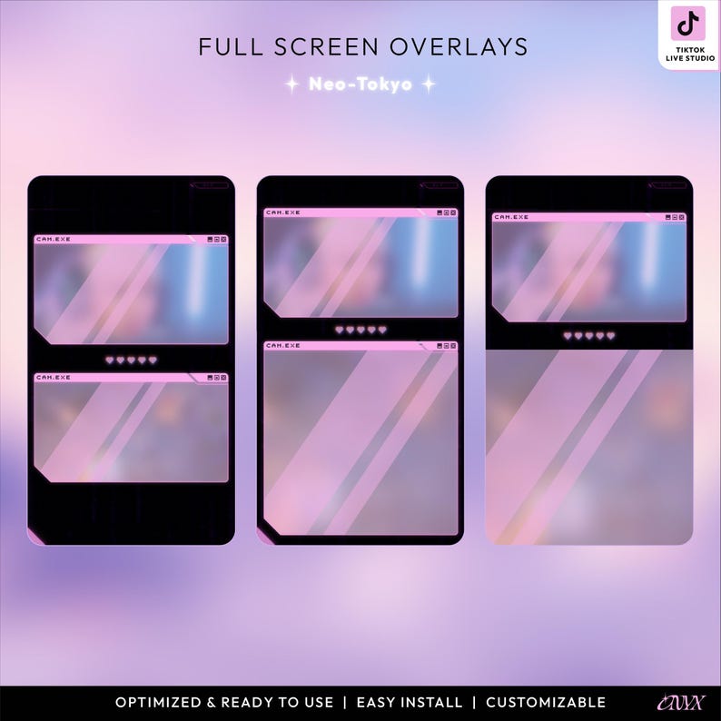 Neo-tokyo, Cyberpunk Anime Tiktok Overlay Pack, Neon Pink & Black ...