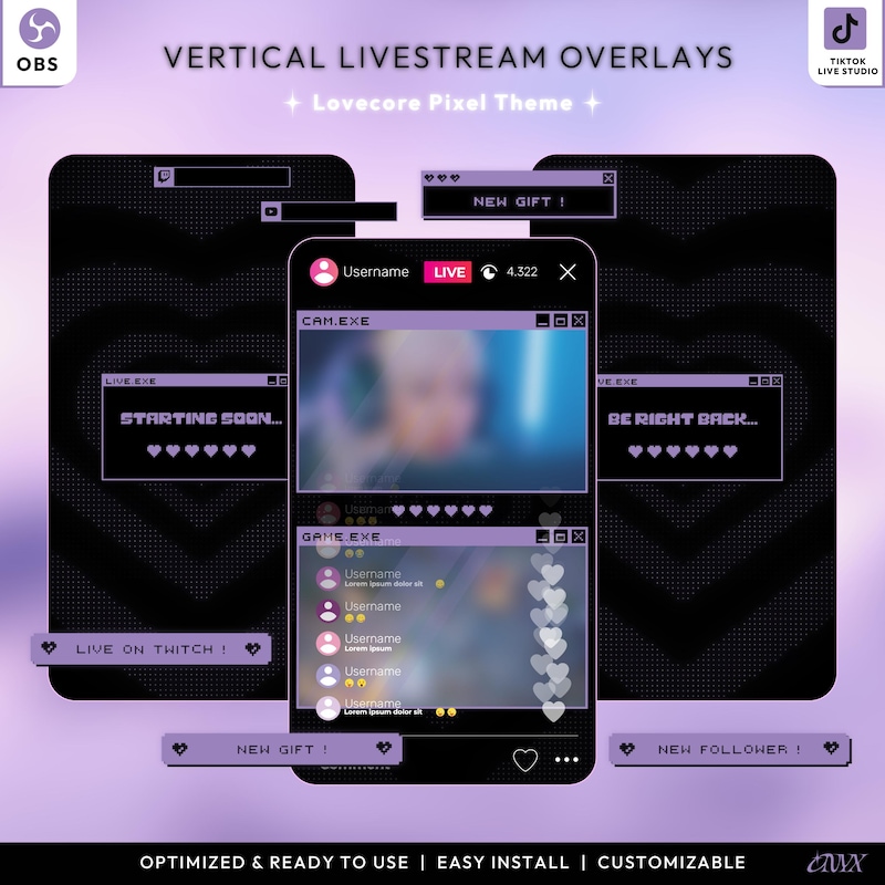 Cute Tiktok Live Overlay - Etsy