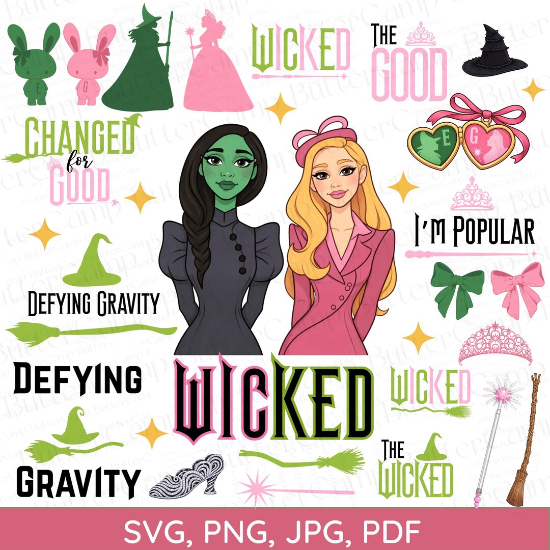 Mega Wicked Movie Png Bundle, Change for Good Svg, Wicked Vintage ...
