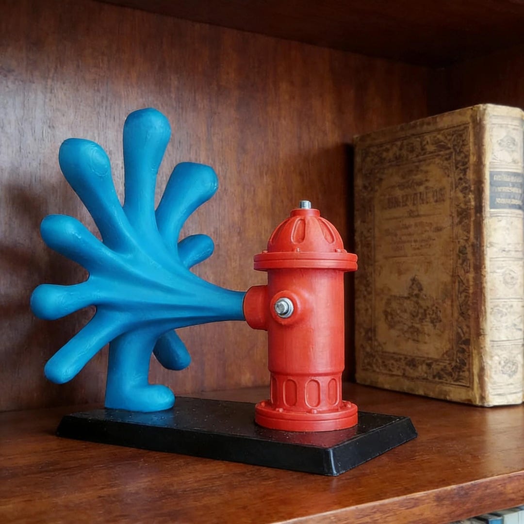 Fire Hydrant Bookend Sculpture, 3D Printed PLA Industrial Book Stop ...