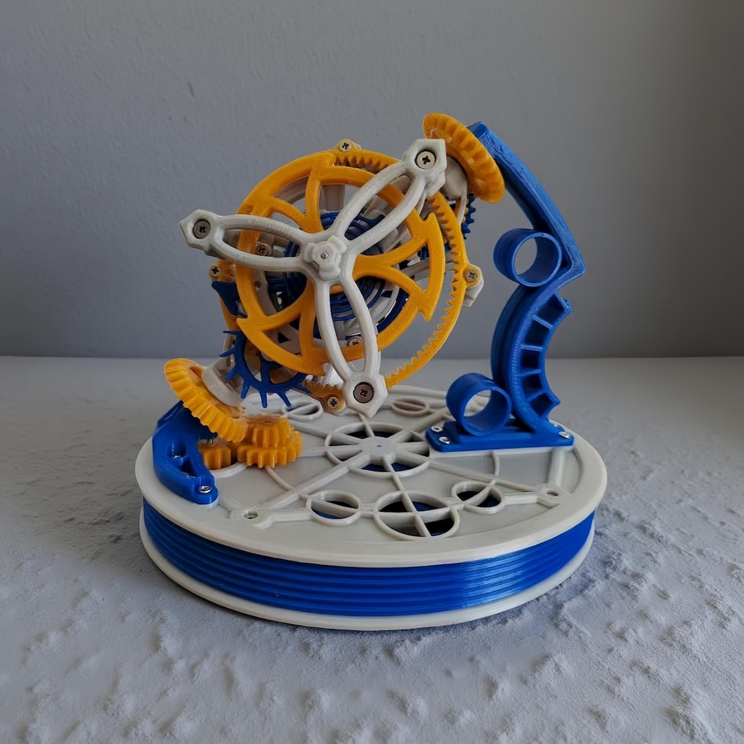 3D Printed Dual-axis Tourbillon: Kinetic Desk Sculpture, STEM Gift ...