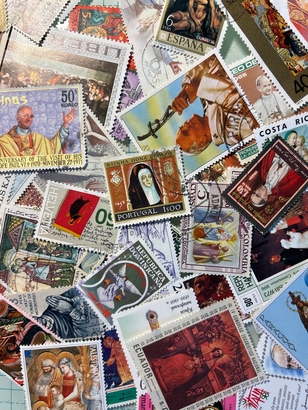 Religious Postage Stamps Worldwide Postage Stamps, Vintage Paper ...