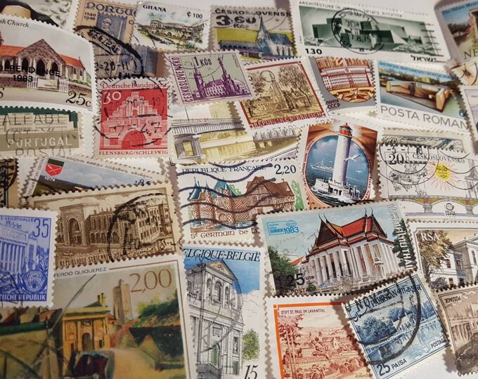 Architecture Stamps Houses Castles Buildings & Monuments - Etsy