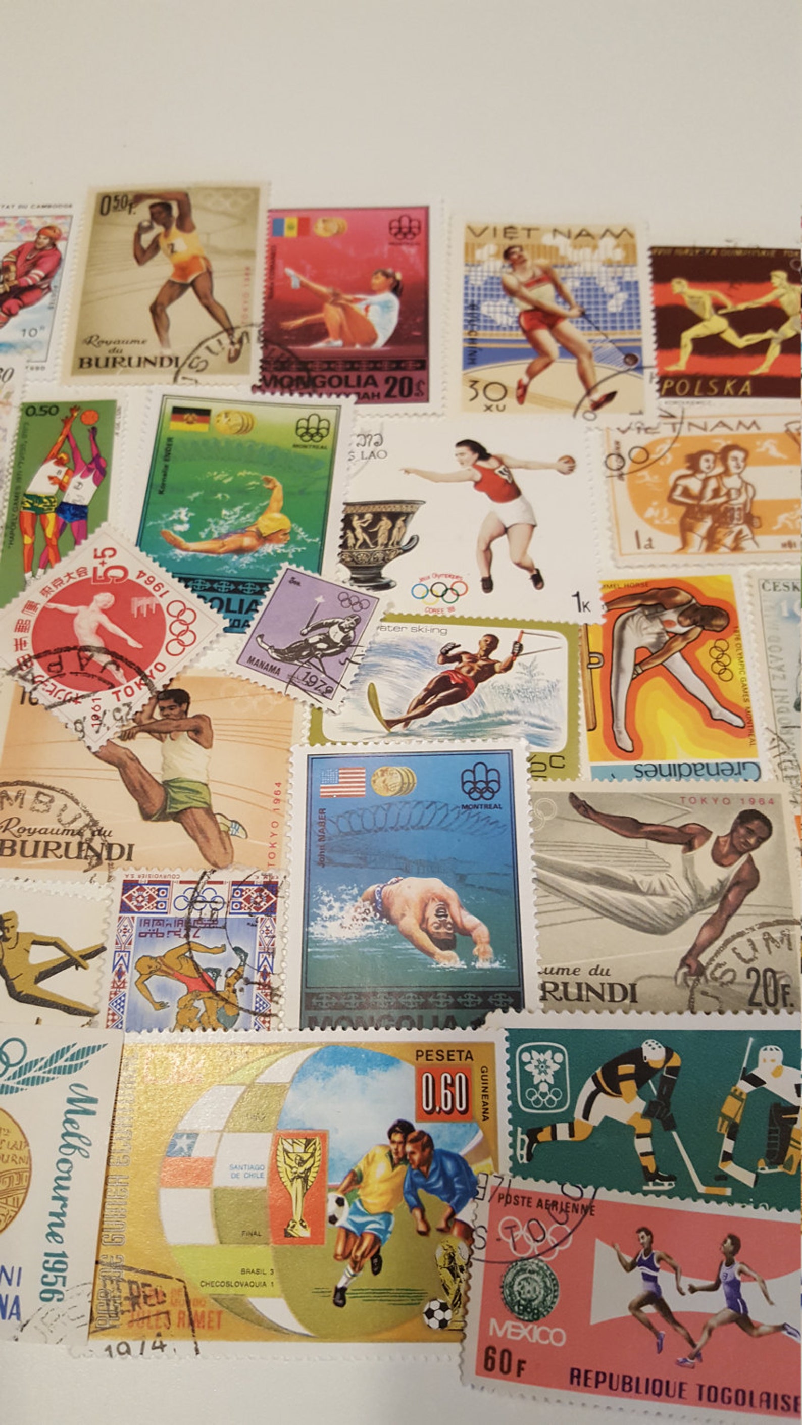 Sports and Olympic Postage Stamps Lot of 50 Used off Paper - Etsy
