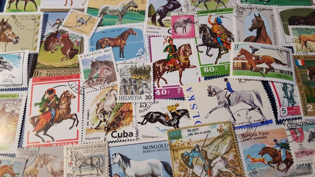 Horse Postage Stamps Worldwide Postage Stamps, Vintage Paper Ephemera ...