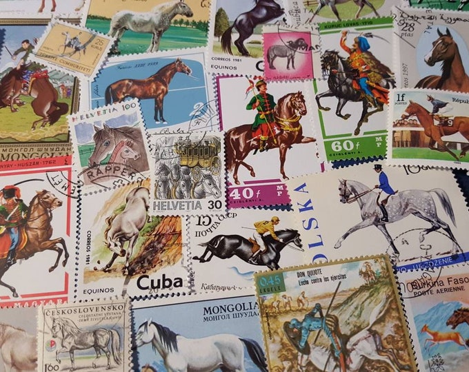 Horse Postage Stamps Worldwide Postage Stamps, Vintage Paper Ephemera ...
