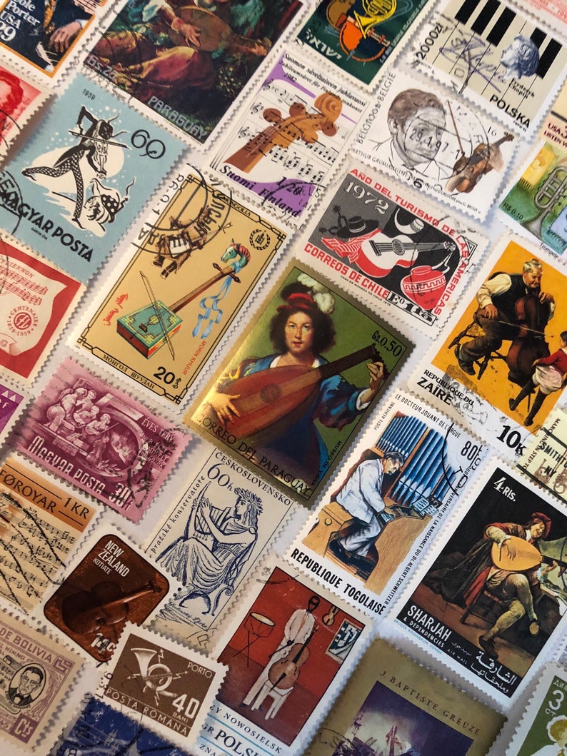 MUSIC Theme Postage Stamps Musical Instruments Musicians - Etsy