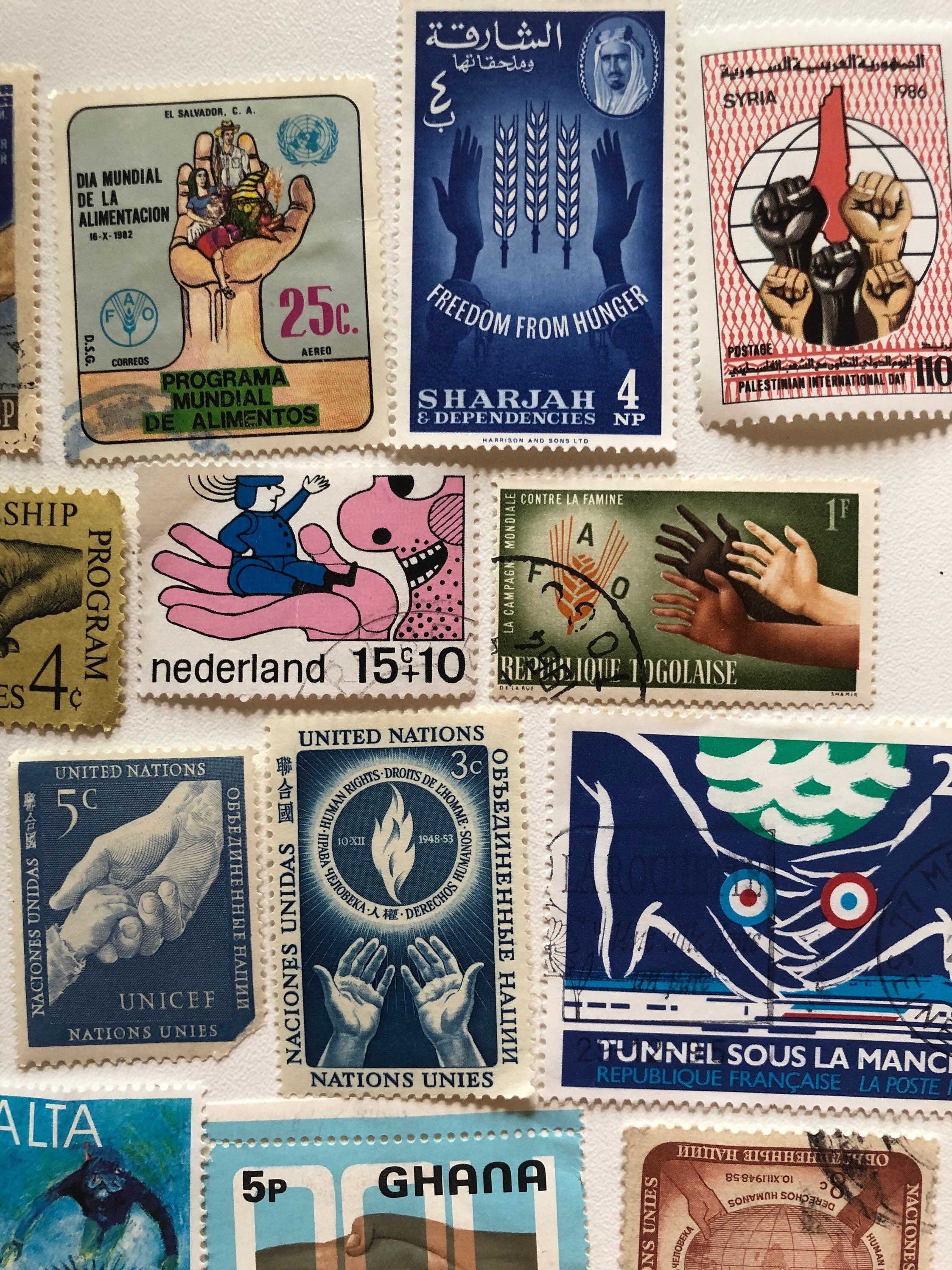 Hand Stamps Used off Paper Worldwide Postage Stamps Vintage - Etsy