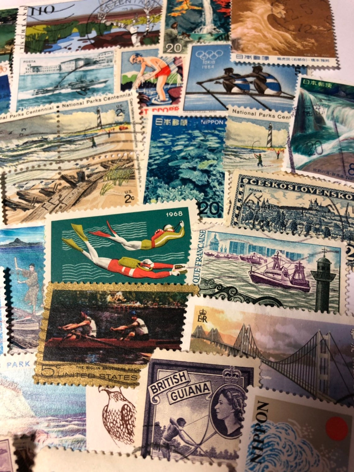 WATER Postage Stamps Lakes Rivers Waves Waterfalls Oceans | Etsy