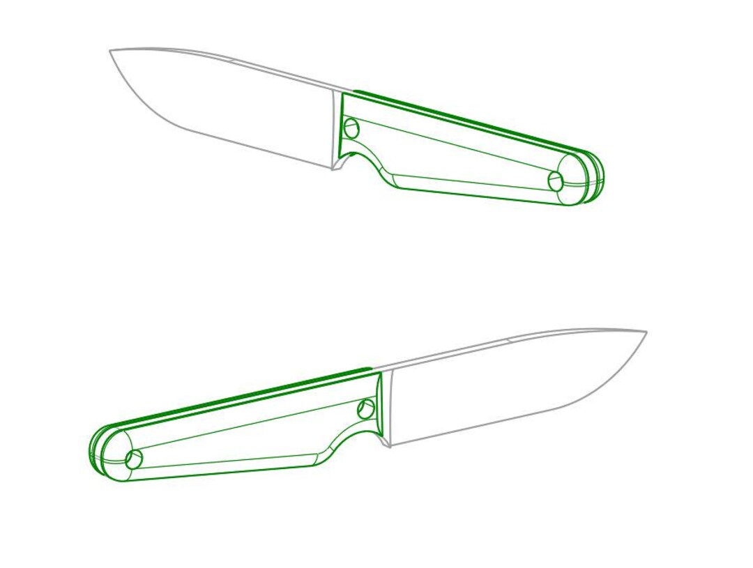 Knife Drawing/knife Sketch/knife Templates Printable/custom Knife ...
