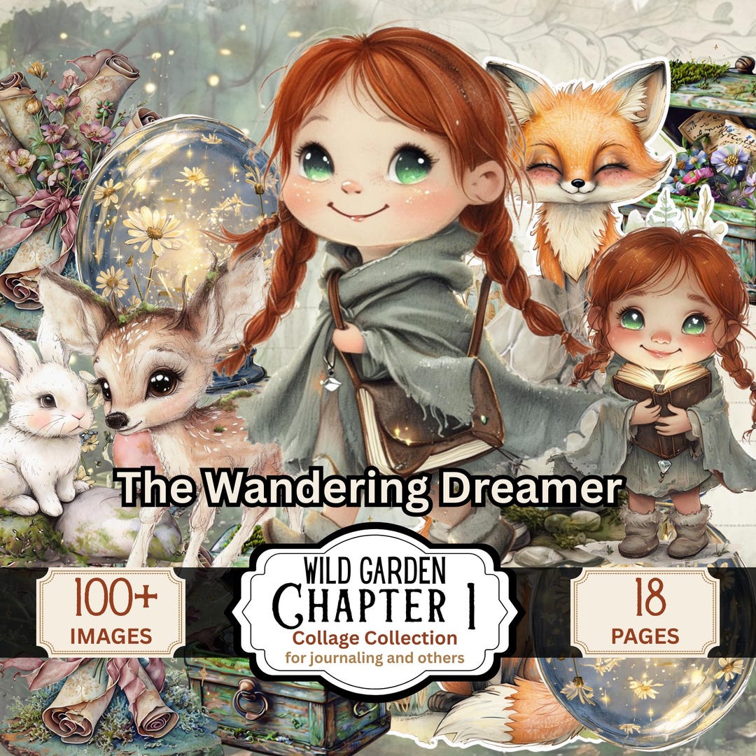 Ephemera the Wandering Dreamer Printable Junk Journal Kit Fantasy Art ...