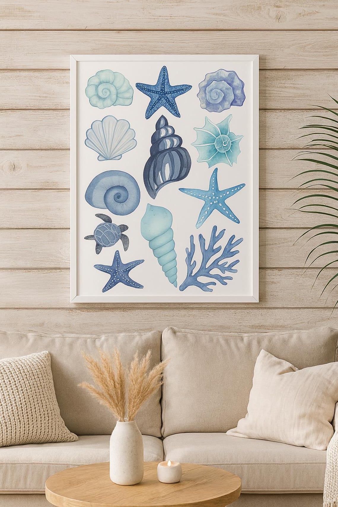 Digital Seashells Poster - Etsy