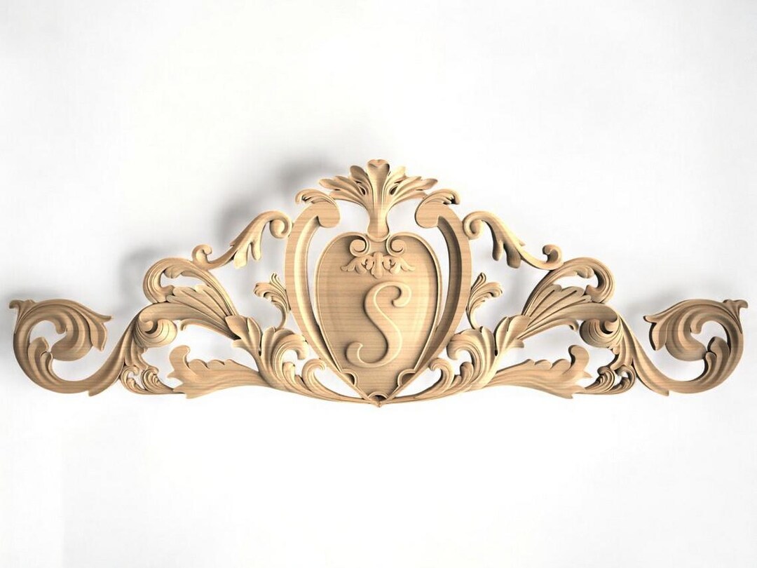 Carved Wood Crest Ornament - Baroque Style for Furniture or Doors - Etsy