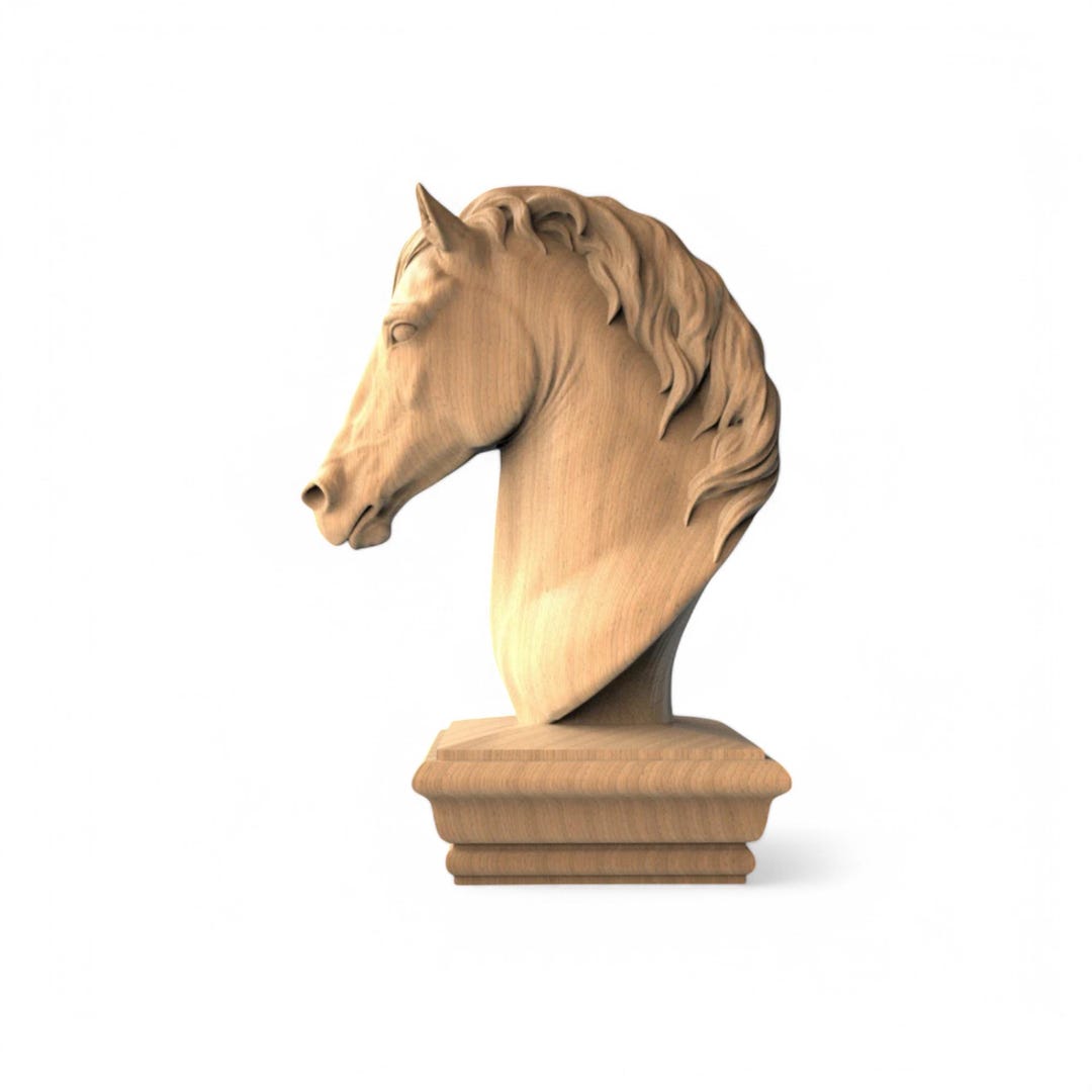 Carved Wooden Horse Head - Gatepost or Bedpost Topper - Etsy
