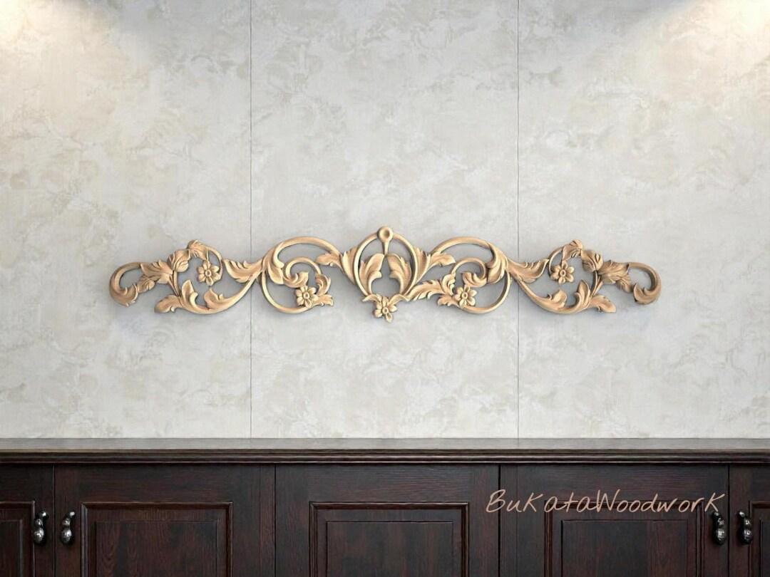 Floral Vine Wood Onlay: Symmetrical Scroll, Unpainted Trim - Etsy