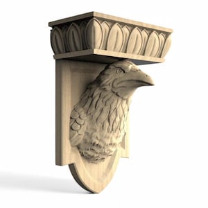 Wall Decor Crow, Raven Head Wooden Corbel - Etsy