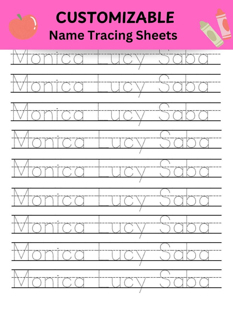 Customizable Name Tracing Sheets - Etsy