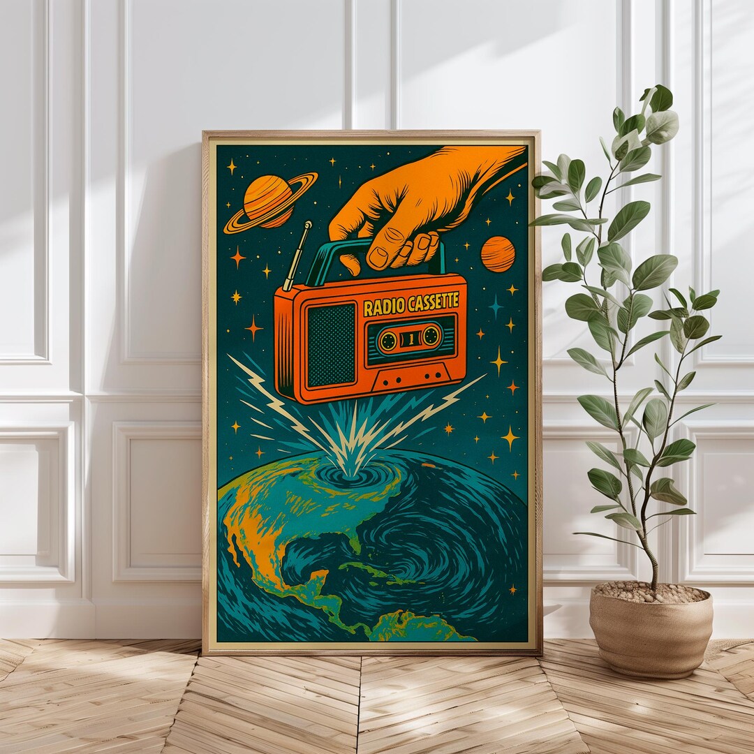 Scifi Retro Decor: Vintage Radio Poster for Music Lovers - Unique Space ...