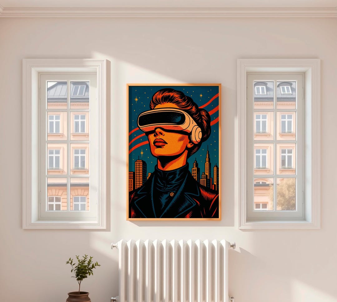 Cyberpunk VR Retro Digital Download – Futuristic Wall Art, Vintage Tech ...