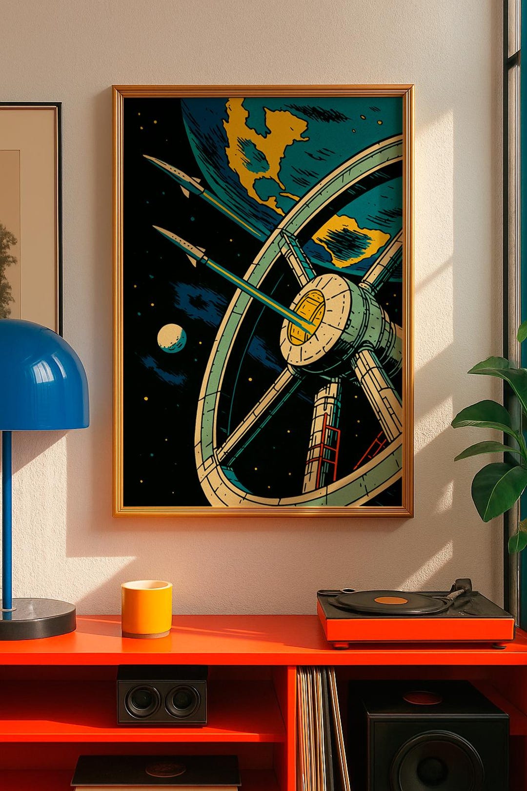Retro Space Poster – Vintage Sci-fi Wall Art, Astronaut Illustration ...
