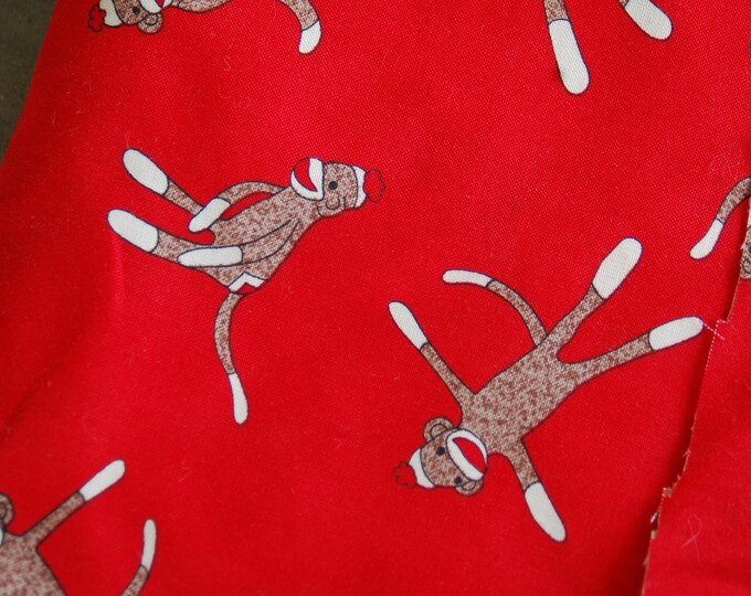 Vtg Moda Erin Michael Red Sock Monkey "5 Funky Monkeys" 100% Cotton ...