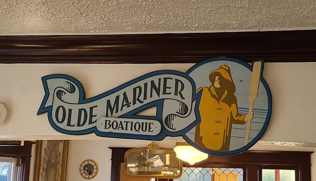 1950's Seaside "olde Mariner Boatique" Hand Painted Folk Art Nautical ...