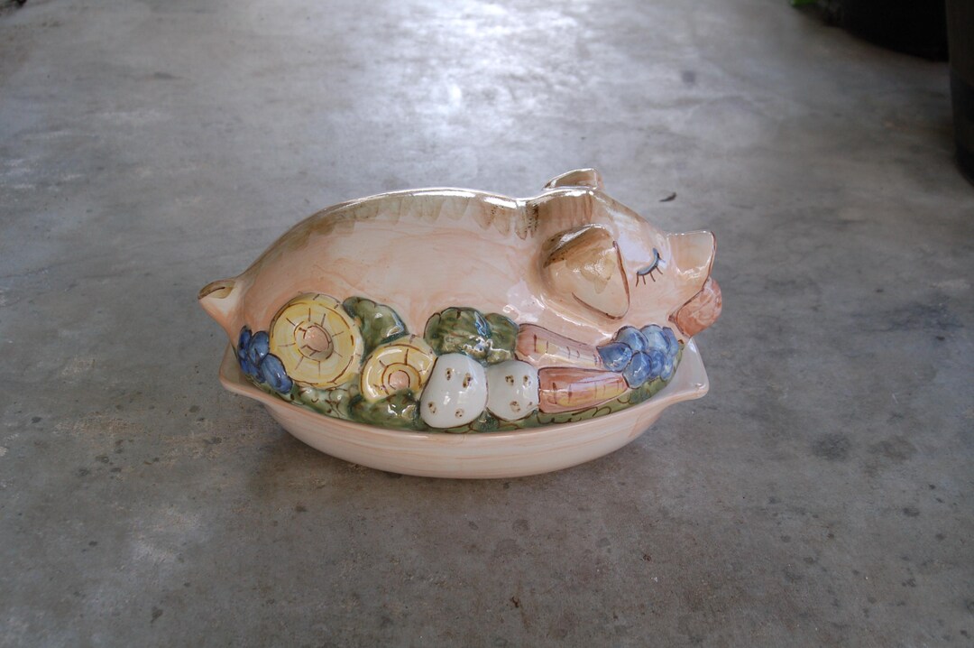 Louisville Stoneware Pig Covered Large Serving Platter - Louisville ...
