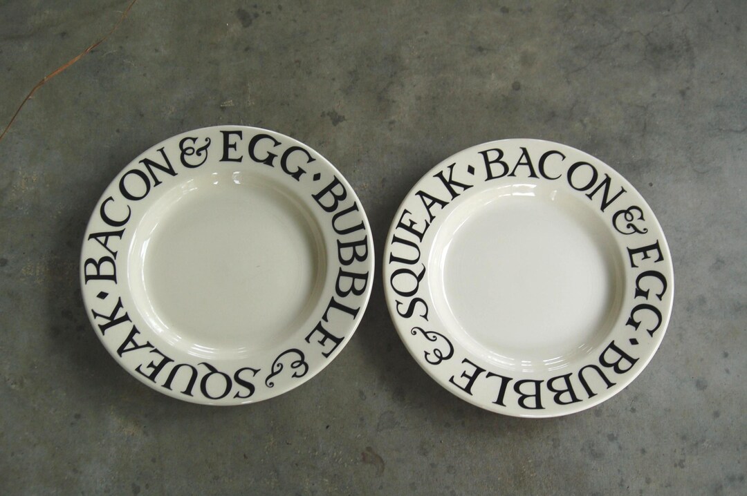 Pair Emma Bridgewater Toast and Marmalade 10 1/2" Plates Bacon and Egg ...
