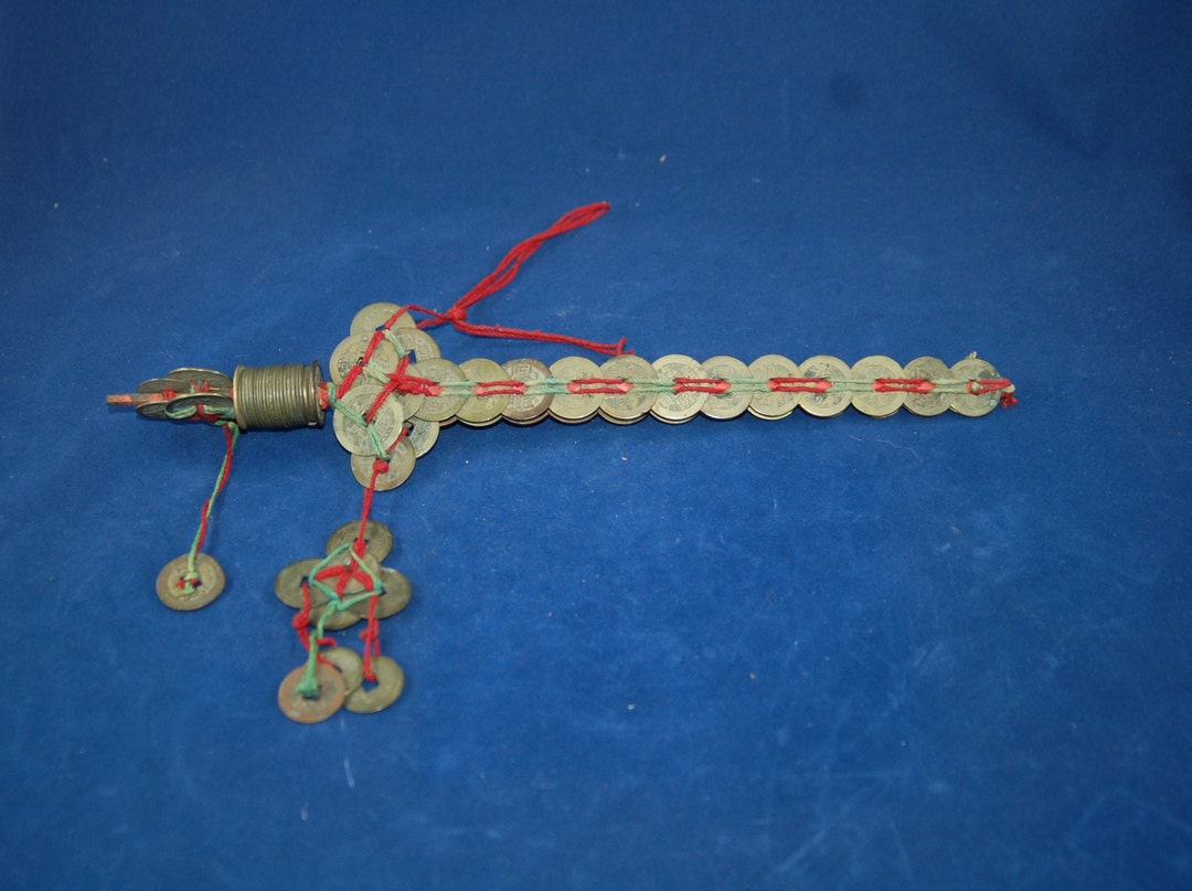 Vintage / Antique Bronze Chinese Coin Sword to Fend off Evil Spirits ...