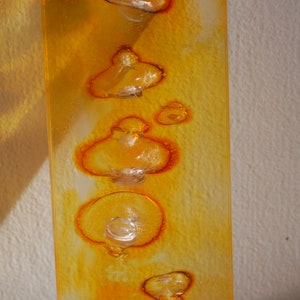 Honey Amber Lucite Acrylic Table Sculpture W/ Bubble Inclusions ...