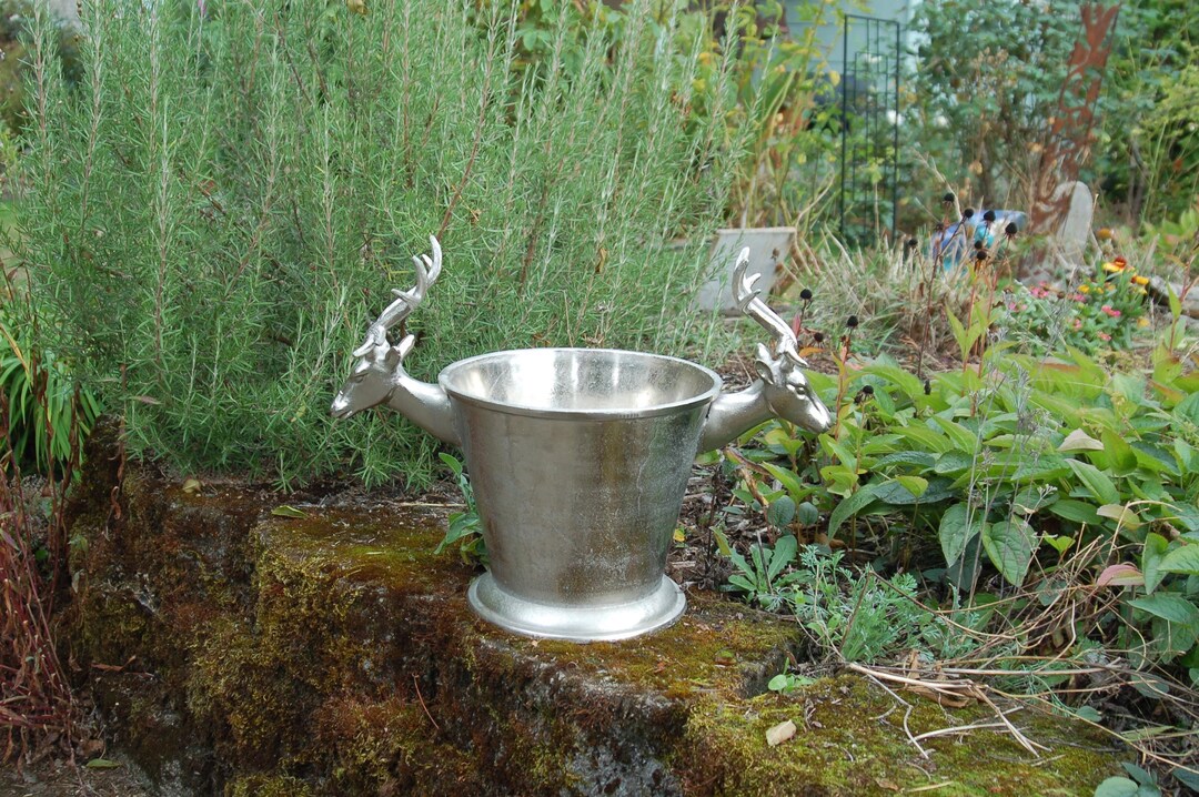 Vtg Pier One Stag Champagne Bucket, Pier 1 Deer Antler Ice Bucket, Deer ...