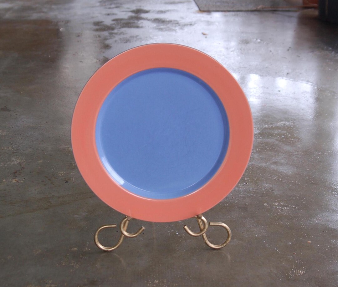 Vtg Lindt Stymeist 1980s Colorways Coral / Salmon Rim W Periwinkle ...