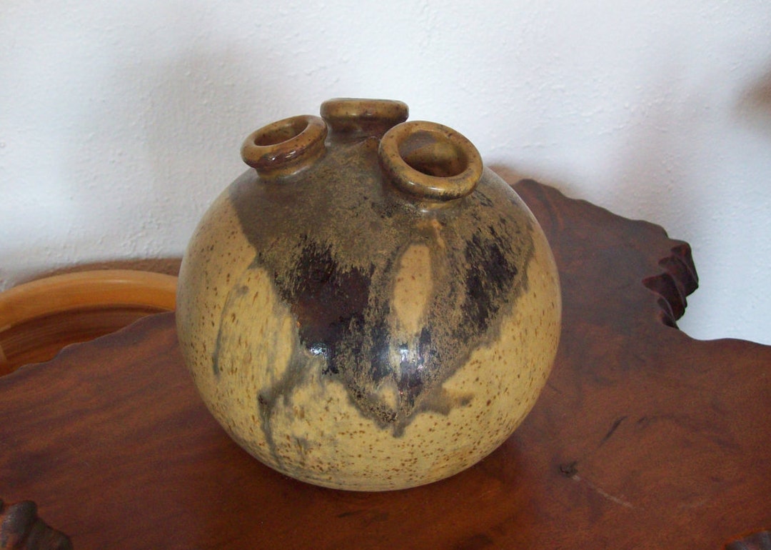 Sculptural Multi-spouted Weed Pot With Variegated Drip Glaze - Etsy