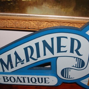 1950's Seaside "olde Mariner Boatique" Hand Painted Folk Art Nautical ...
