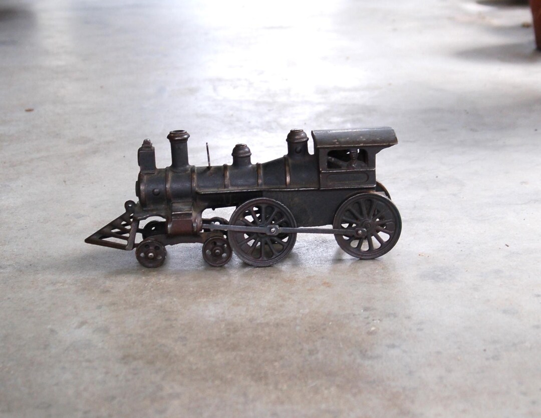1890's Large IDEAL Cast Iron Steam Locomotive W Train Engineer Waving ...