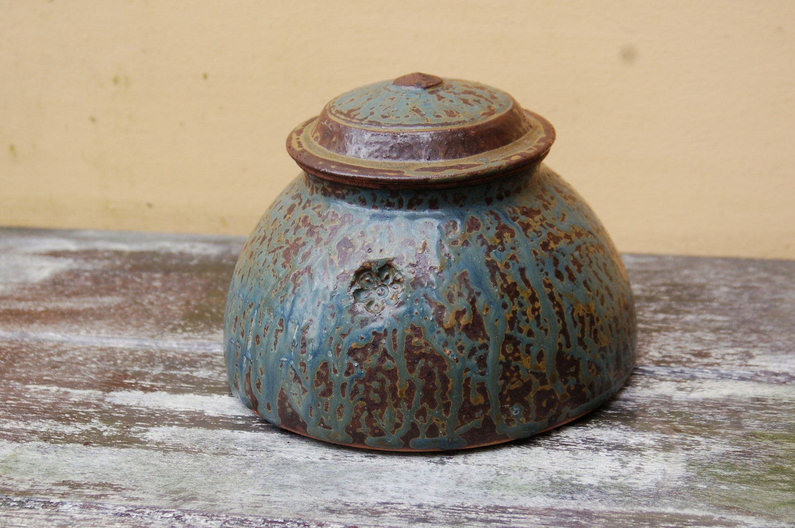 Lovely John Glick Plum Tree Pottery Lidded Stoneware Studio | Etsy