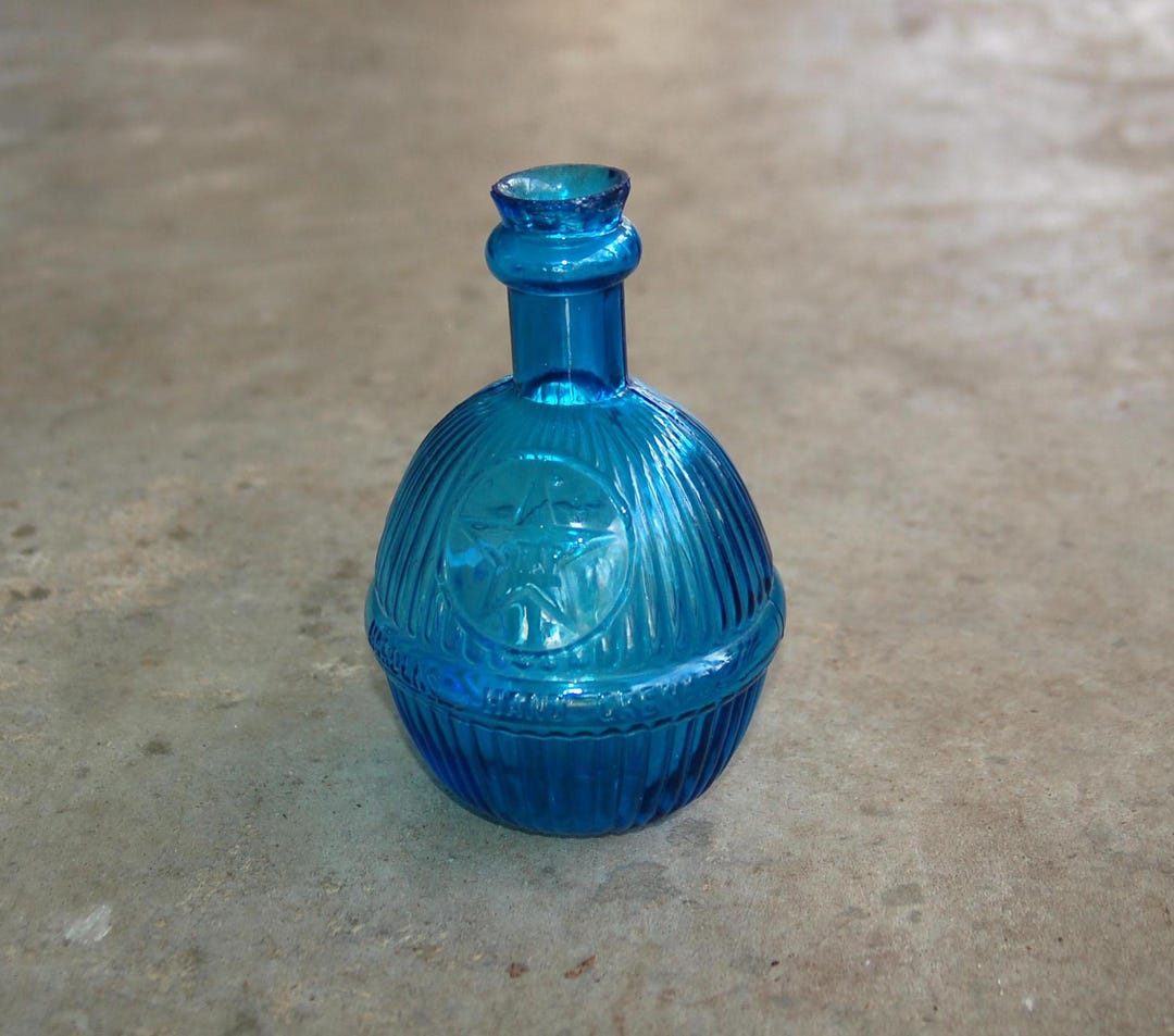 Antq Blue Glass Harden STAR Fire Hand Grenade Fire Extinguisher ...