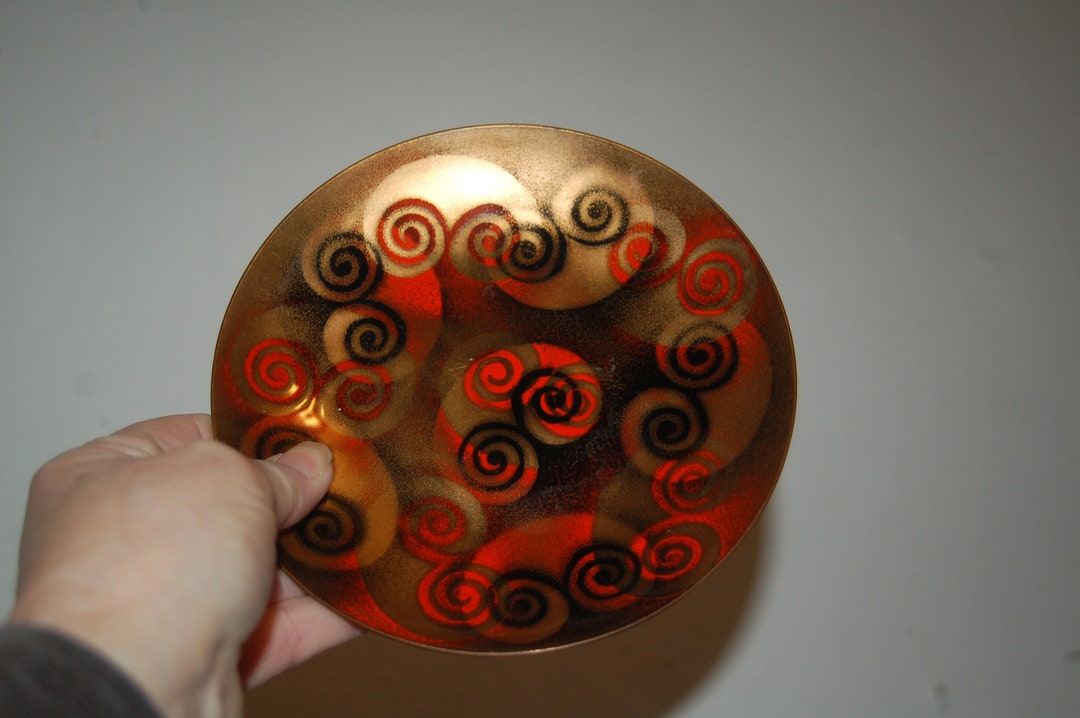 Bovano Enamel on Copper Beautiful Abstract Orange & Black - Etsy