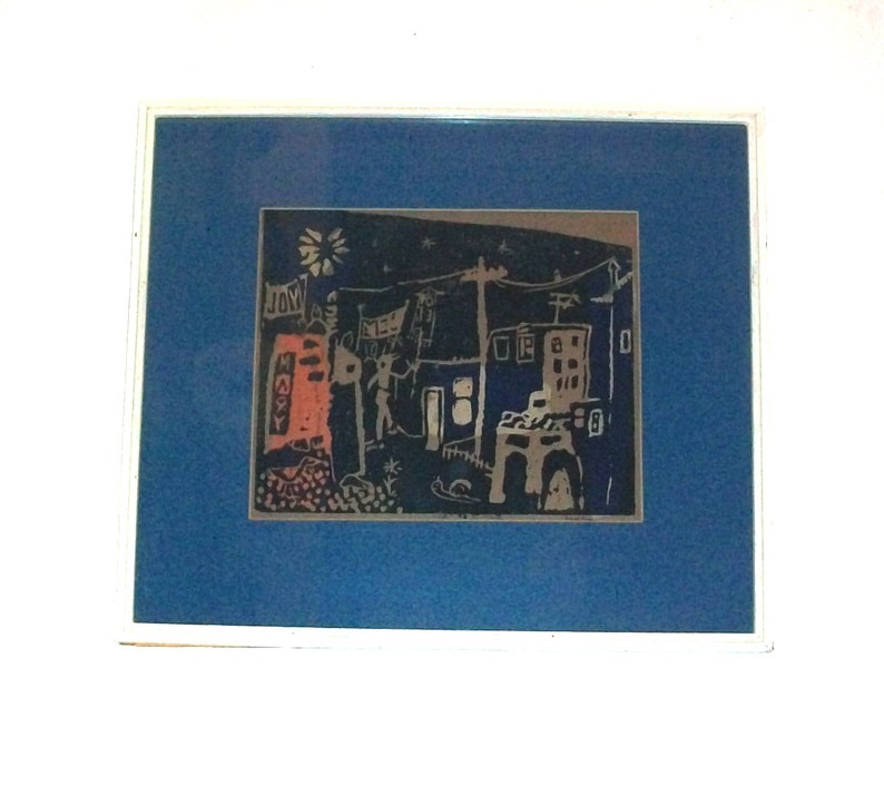 JOY One 1955 Linocut Collage by Markham Student of - Etsy