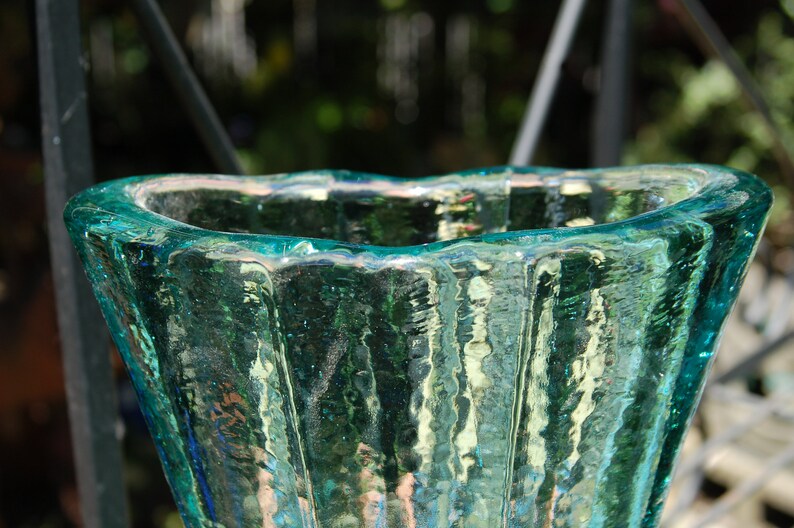 Rare Fire & Light Recycled Signed Art Glass Aurora Vase Fire - Etsy