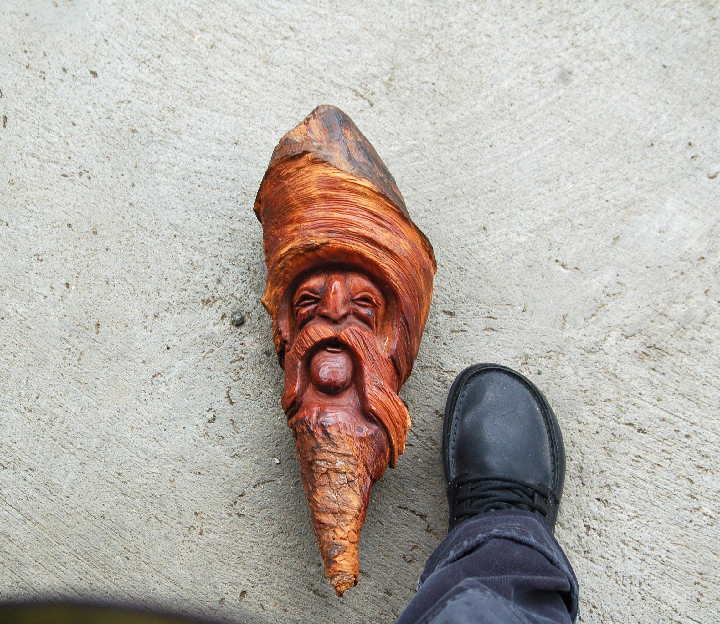 Large Wonderful Wells 17" * 7" * 5" Forest Tree Spirit Wizard Wood ...